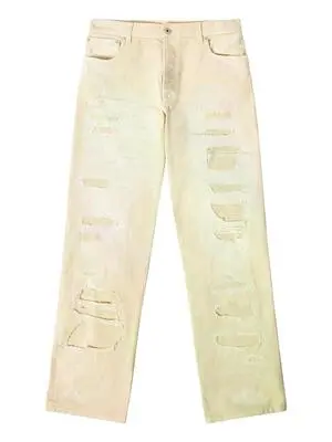 Heron Preston Straight-leg Distressed-finish Jeans - Neutrals