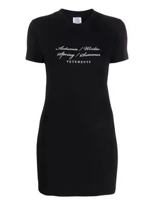 Vetements Graphic-print T-shirt Minidress - Black