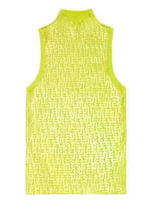 DIESEL® Monogram-print Cotton Tank Top - Yellow