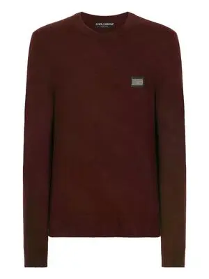 Dolce & Gabbana Logo-plaque Wool Jumper - Red