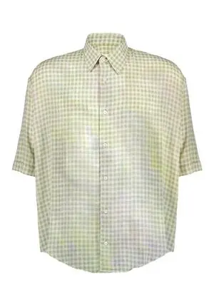 AMI Paris Gingham-print Shirt - Neutrals