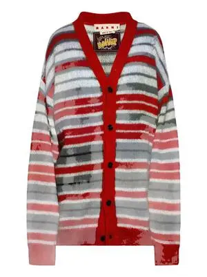 Marni Striped V-neck Cardigan - Neutrals