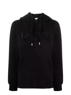 LANVIN Logo-print Drawstring Hoodie - Black