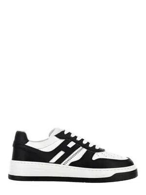 Hogan Panelled Leather Sneakers - Black
