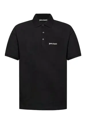 Palm Angels Logo-embroidered Polo Shirt - Black