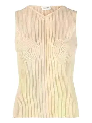 Nanushka Shaped-bustier Knitted Top - Brown