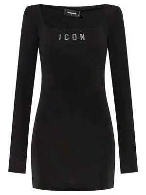 Dsquared2 Logo-print Mini Dress - Black