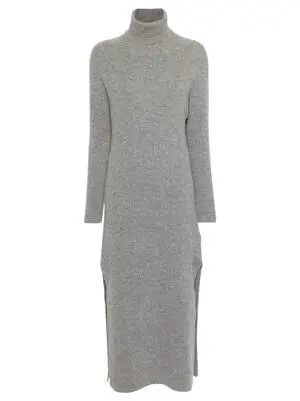 GOLDEN GOOSE Ribbed-knit Knitted Dress - Grey