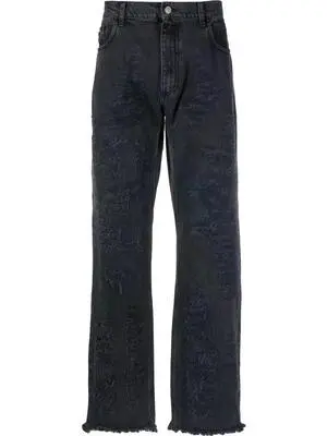 1017 Alyx 9sm Straight-leg Distressed Jeans - Black