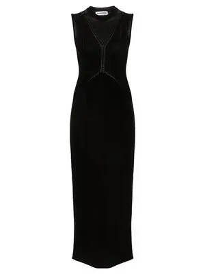 JIL SANDER Crew-neck Knitted Maxi Dress - Black