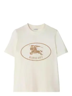 Burberry Knight Stamp Cotton T-shirt - White