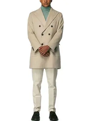 Brian Dales Felted Double-breasted Coat - Neutrals