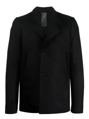 SAPIO Double-breasted Cotton-wool Blazer - Black