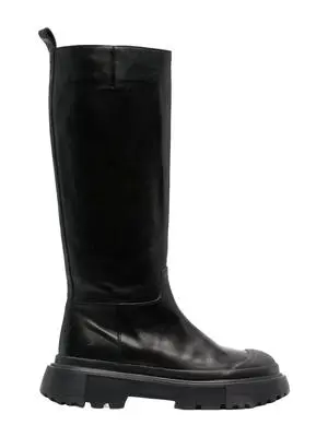 Hogan Leather Knee-length Boots - Black