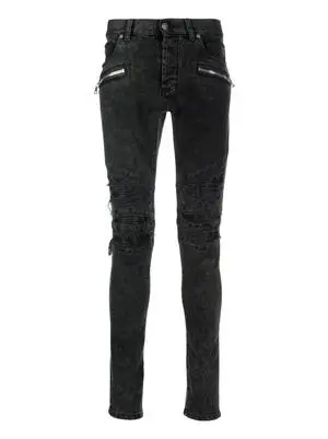 Balmain Raw-cut Super-skinny Jeans - Black