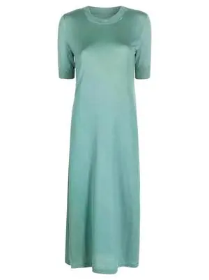 BARRIE Long Cashmere Dress - Green