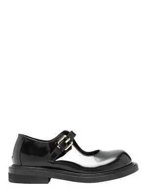 Moschino Olivia Loafers With Adjustable Buckle Strap - Black