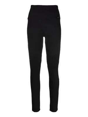 Philipp Plein Ribbed-panel Biker Leggings - Black