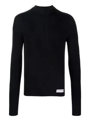 Balmain Logo-patch Merino Wool Jumper - Blue