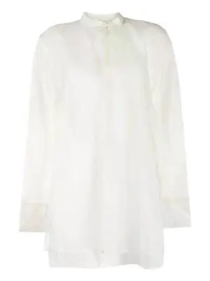 RÓHE Button-up Band-collar Blouse - Neutrals