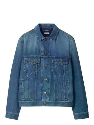 Burberry Denim Jacket With Patch Detail - Blue