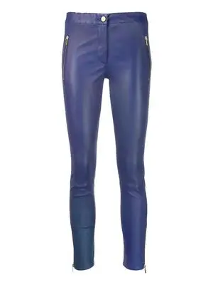ARMA Cropped Leather Leggings - Blue