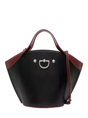 DURAZZI MILANO Two-tone Leather Tote Bag - Black
