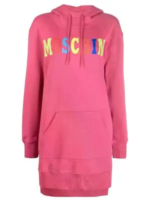 Moschino Logo-print Hooded Dress - Pink