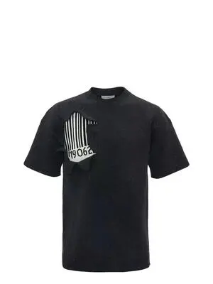 JW Anderson Barcode-print Short-sleeved Sweatshirt - Black