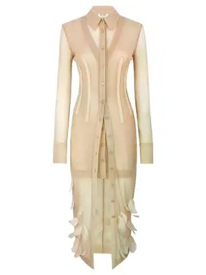 Attico Long Sleeve Dress - Neutrals