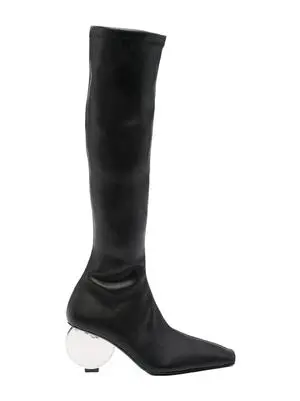 COURREGES Circle 90mm Faux-leather Knee-high Boots - Black