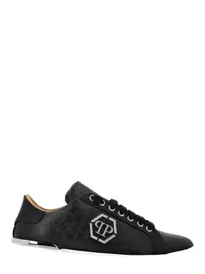 Philipp Plein Monogram Lo-top Sneakers - Black