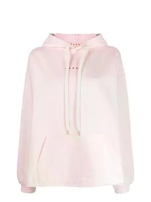 Marni Logo-print Cotton Hoodie - Pink
