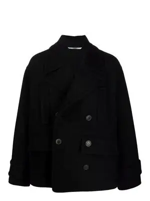 Valentino Garavani Double-breasted Virgin Wool-blend Coat - Black