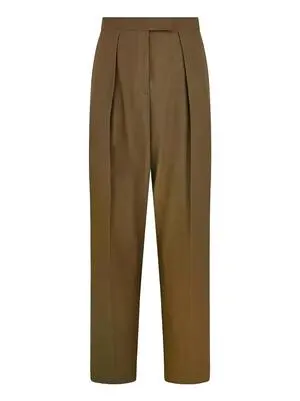 FERRAGAMO Pleat-front Tailored Trousers - Green