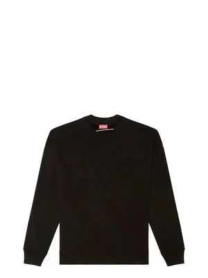 DIESEL® Cotton Jersey Fleece Sweatshirt - Black
