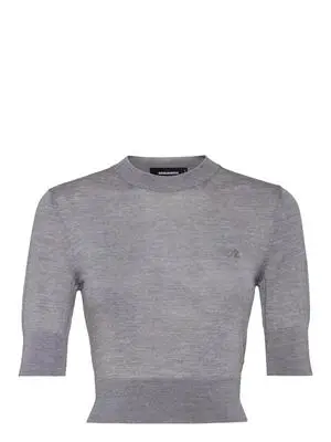 Dsquared2 Cropped Knitted Top - Grey