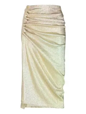 PACO RABANNE Metallic Ruched Midi Skirt