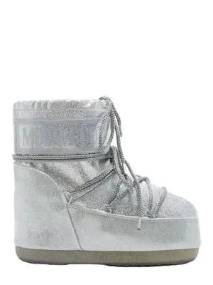 Moon Boot Icon Low Glitter Boots - Silver