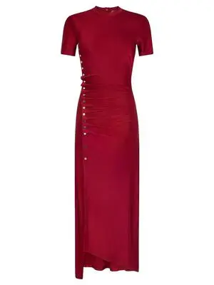 Rabanne Gathe Jersey Maxi Dress - Red