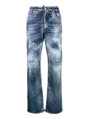 Dsquared2 High-waisted Tie-dye Jeans - Blue