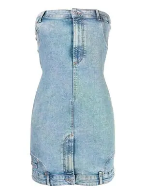Moschino Bandeau Denim Minidress - Blue