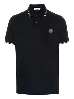 Stone Island Compass-motif Polo Shirt - Blue