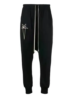 Rick Owens Logo-embroidered Track Pants - Black