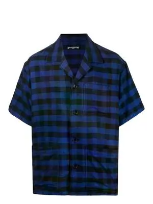 MASTERMIND WORLD Plaid-check Embroidered Shirt - Blue