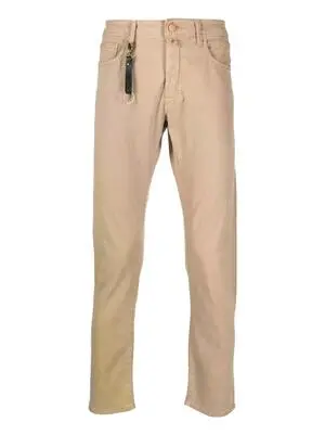 Incotex Straight-leg Jeans With Logo Patch - Neutrals