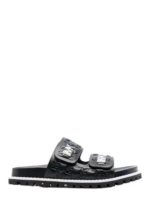 Michael Kors Stark Debossed-logo Sandals - Black