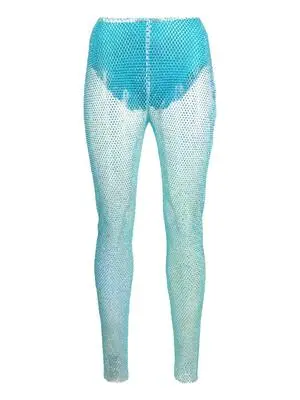 Giuseppe Di Morabito Metallic Fishnet Leggings - Blue