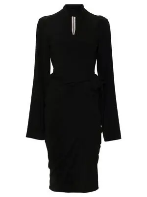 Rick Owens Tie-fastening Crepe Wrap Dress - Black