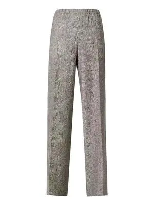 Emporio Armani Herringbone Shorts With Elasticated Waistband - Brown